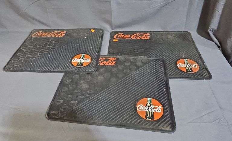 3 - Rubber Coca-Cola Floor Mats 16" x 13" - Metzger Property Services, LLC