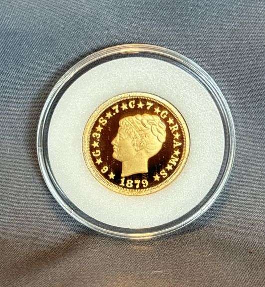 *COPY* 1879 $4 Stella Coiled Hair Gold Coin *COPY* - came with ...