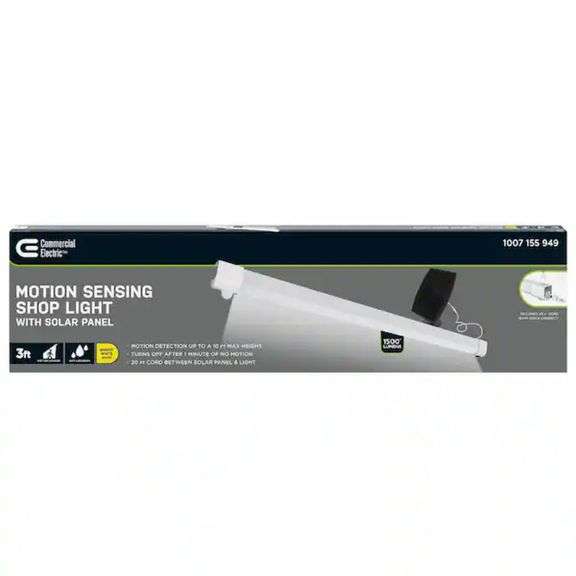 3ft. 100-Watt Equivalent Integrated LED White Solar Powered Portable ...