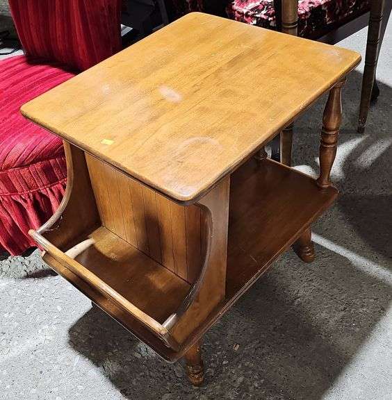 Wood Magazine Rack Table 17.5" x 23" x 22" - Metzger Property Services, LLC
