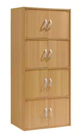 4-Shelf, 54 in. H Beech Bookcase with Double Doors - Metzger Property ...