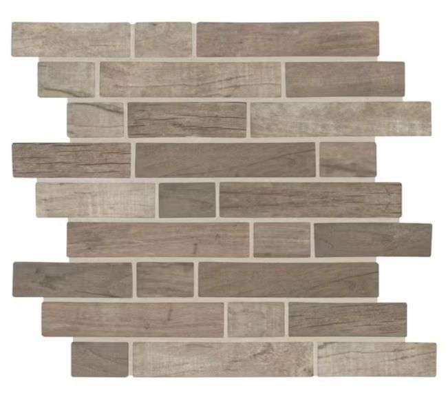 2 boxes- MSI Driftwood Interlocking 12 in. x 12 in. Matte Glass Wood ...