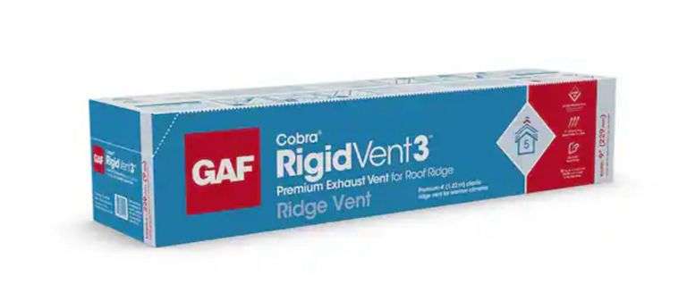 GAF Cobra Rigid Vent 3 - 11.5 in. x 48 in. Plastic Roof Ridge Exhaust ...