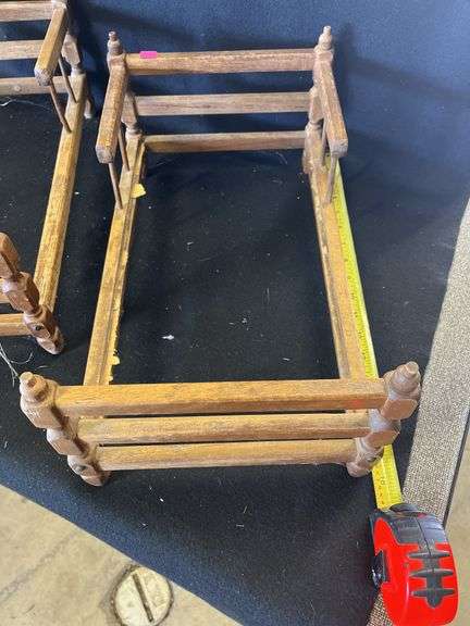 Baby Cradle 21” L 11” W and 2 Doll Bed Frames 17” L 10” W - Metzger ...