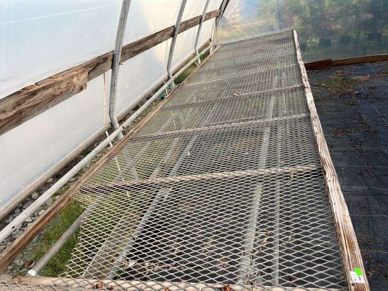 Mesh top greenhouse table 16ft x 4ft - Metzger Property Services, LLC