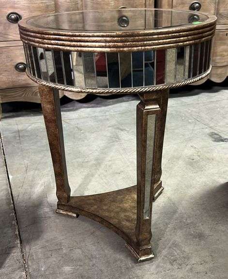 Round Modern Mirrored Side Table 20”x26.25” - Metzger Property Services ...
