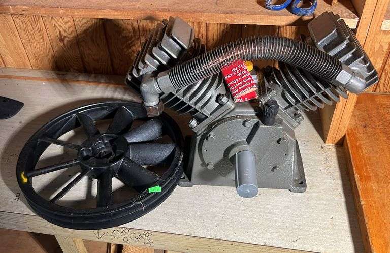 Central Pneumatic 5 HP Air Compressor Pump Single Stage Dual Cylinder ...
