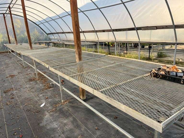 Mesh top greenhouse table 37ft x 4ft - Metzger Property Services, LLC