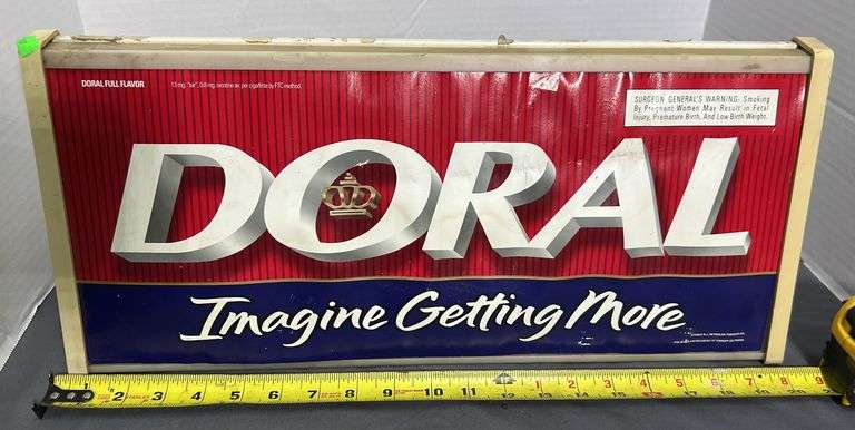 Doral Cigarette Light Up Sign 20”x8.5”x3.5” ,light did not come on ...