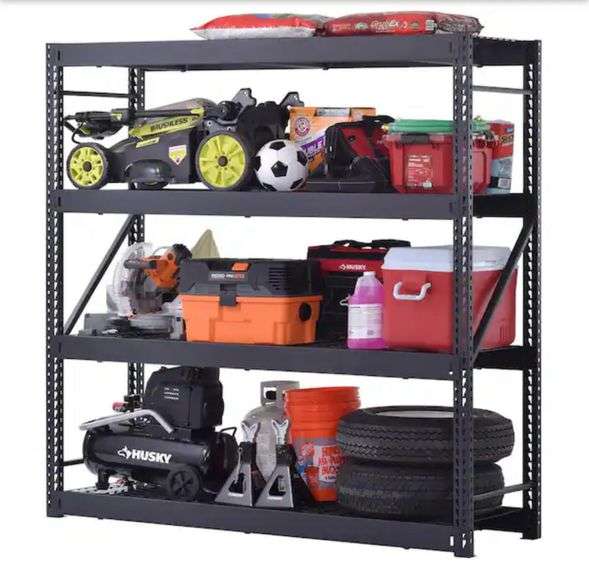 Husky 4-Tier Industrial Duty Steel Freestanding Garage Storage Shelving ...