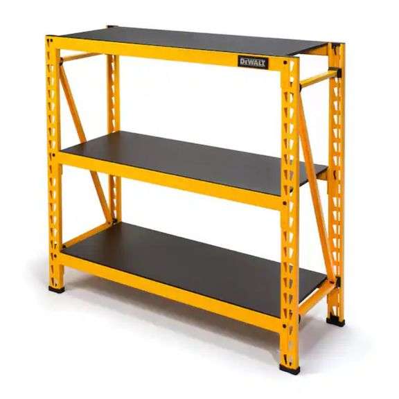 Yellow 3-Tier Steel Garage Storage Shelving Unit (50 in. W x 48 in. H x ...