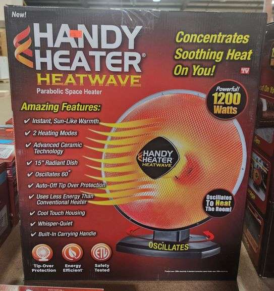 HANDY HEATER 1200-Watt Electric Oscillating Ceramic Parabolic Space ...