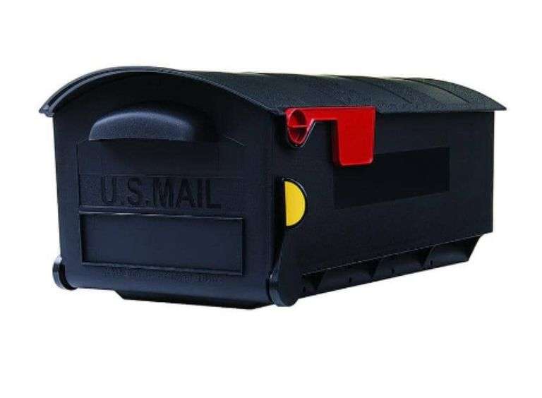 Architectural Mailboxes Patriot Black Large Plastic Post Mount Mailbox ...
