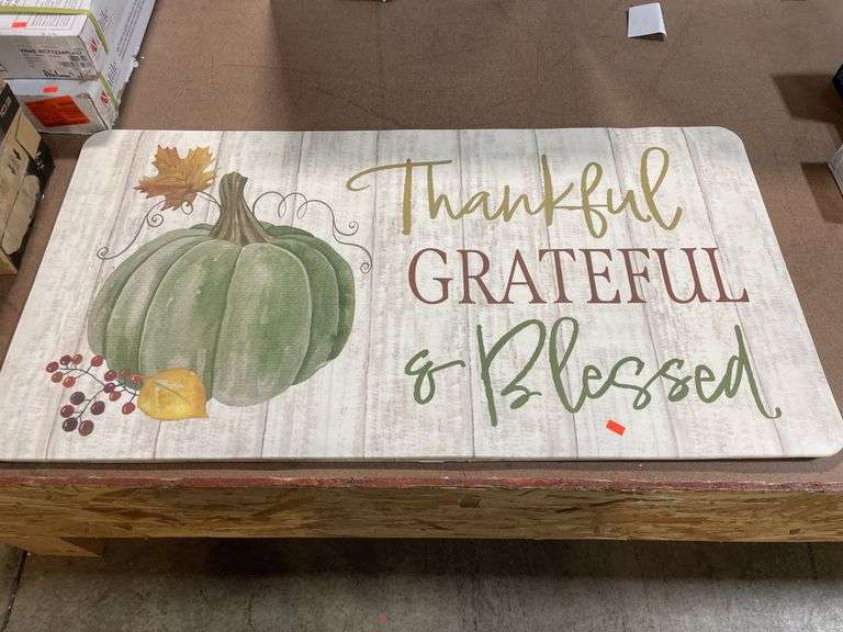 “Thankful, Grateful & Blessed” Kitchen Mat39”x20.5” - Metzger Property ...