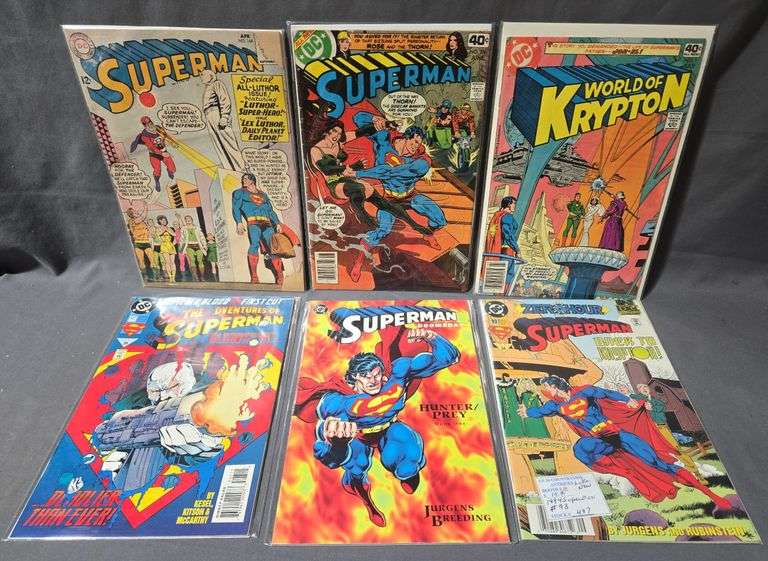 6 DC Superman Comic Books (1 damaged) $0.12- 1.50 - Metzger Property ...