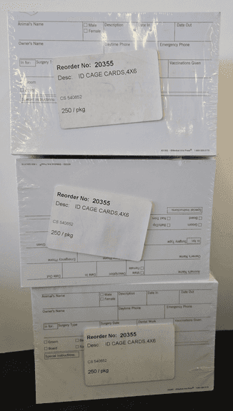 3 Packs of ID Cage Cards - Metzger Property Services, LLC
