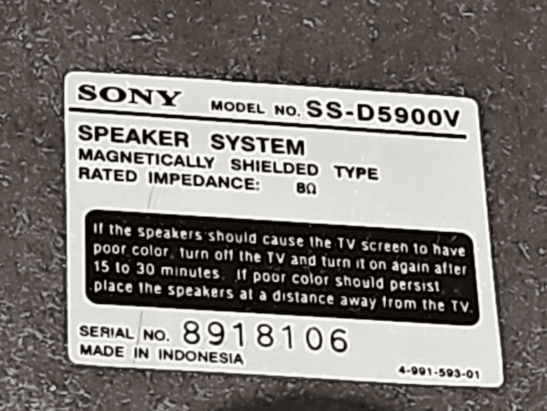 2 Sony SAW speakers, model No. SS-D5900V 10x13x21 - Metzger Property ...