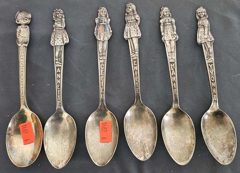 (5) Carlton Silver Plate Spoons with Names, HSI Old Company Plate ...