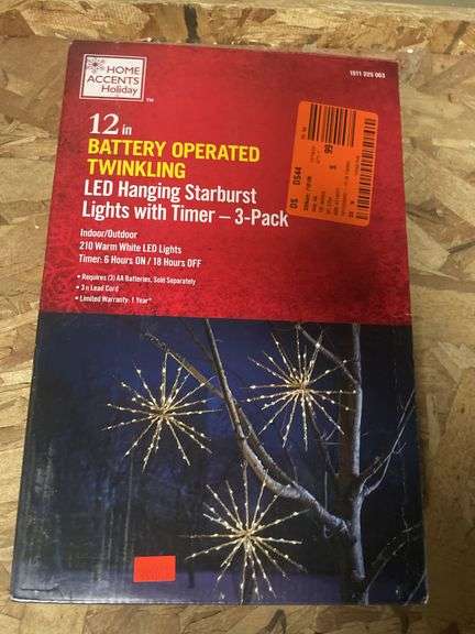 Home accents holiday 12” Battery Operated Twinkling LED Hanging ...