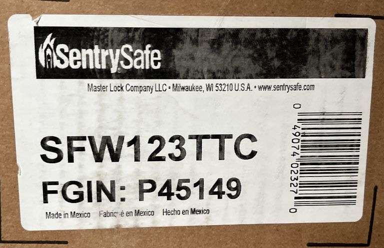 Sentry safe, model SFW123TTC - new in opened box - Metzger Property ...