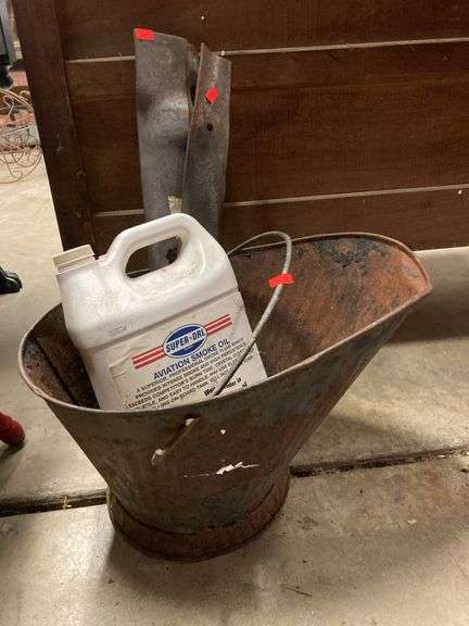 Coal Bucket, Aviation Smoke Oil and Mower Blades - Metzger Property ...