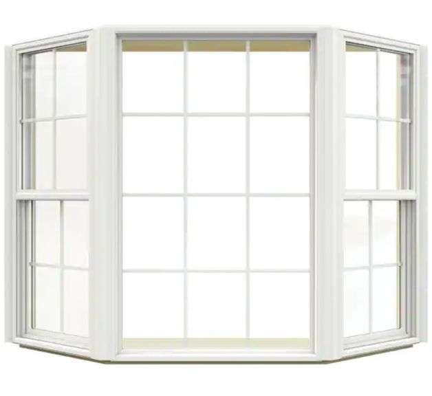 JELD-WEN 80.56 in. x 58 in. V-4500 Bay Vinyl Window with Grille Between ...