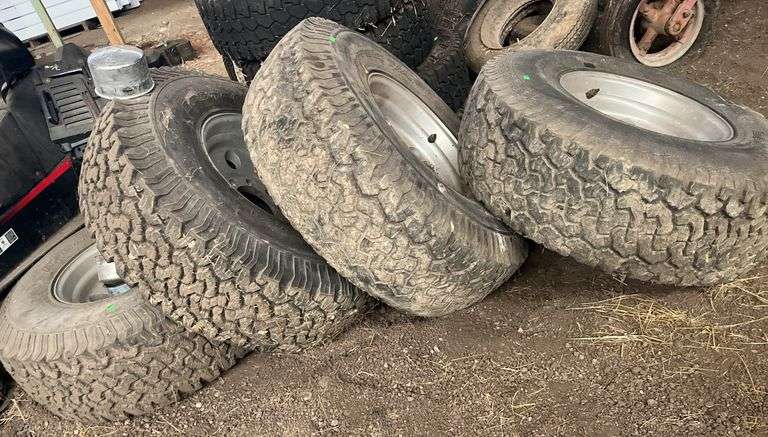 4 Aluminum 8 lug rims with 35x12.50R16.5 LT tires - PICK UP AT ...