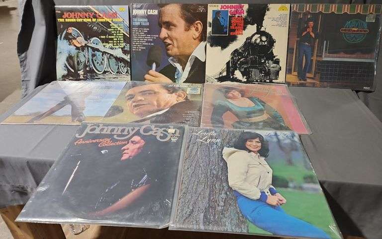 (9) Country Vinyl Records Inc. “Johnny Cash” “Loretta Lynn” - Metzger ...