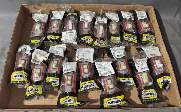 (17) 4-way light switches ivory & white colors, duplex receptacles ...