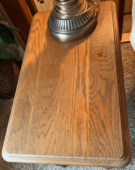 Oak End Table with Drawer 13x24x21" - Metzger Property Services, LLC
