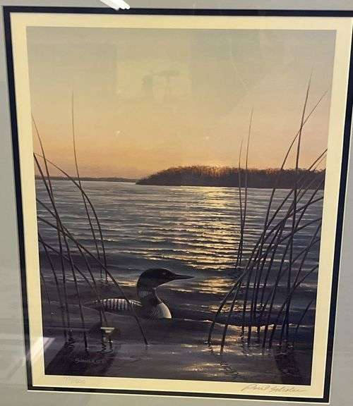Scholer "Common Loon" framed print, artist signed and numbered 20 1 ...