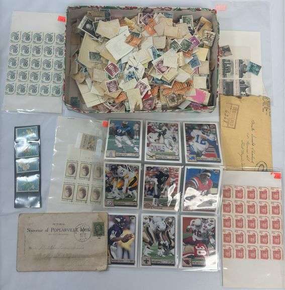 Stamp and Football Card Assortment - Metzger Property Services, LLC