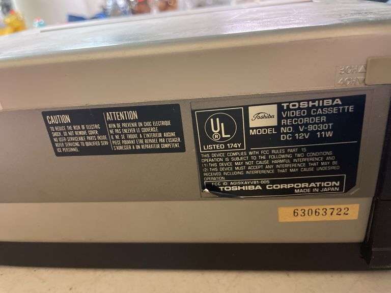 Toshiba Video Cassette Recorder - Metzger Property Services, LLC