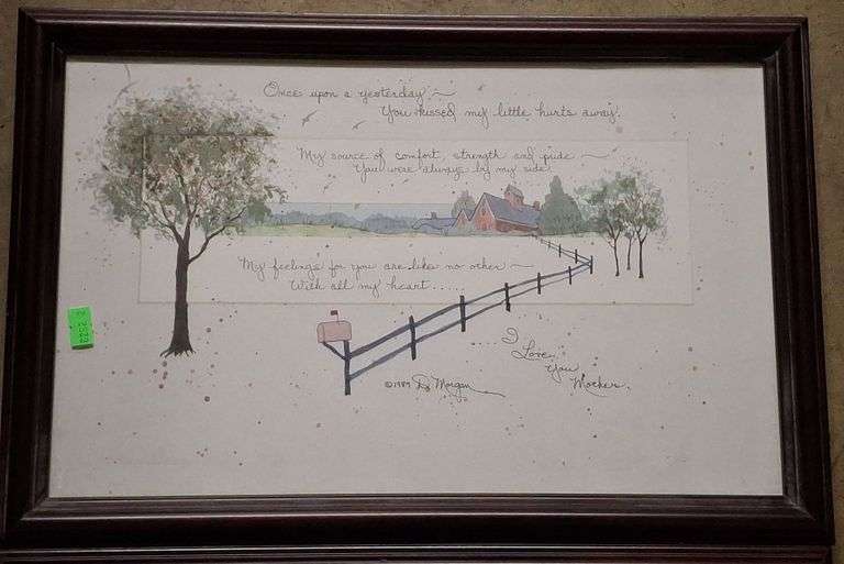 2 - D. Morgan framed prints, artist signed 18x12 - Metzger Property ...