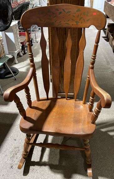 Wood Rocking Chair (shows wear) 45" H - Metzger Property Services, LLC