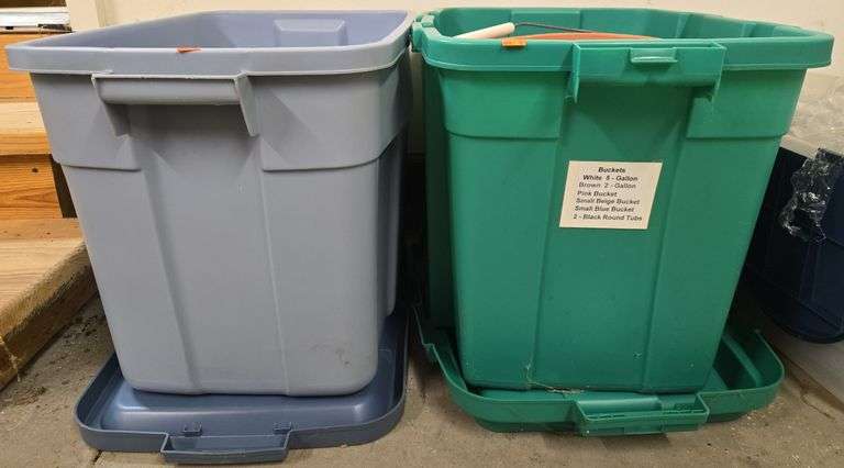 Plastic Totes/Buckets Assortment - Metzger Property Services, LLC