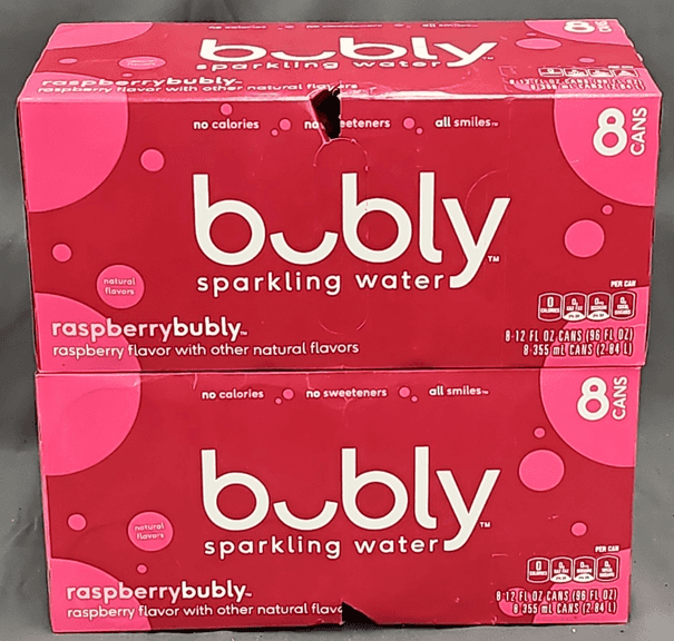 2 Cases of 8 - 12oz Raspberry Bubly Sparkling Water - Metzger Property ...