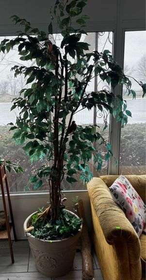 Artificial tree in planter 80”, wind chimes - Metzger Property Services ...