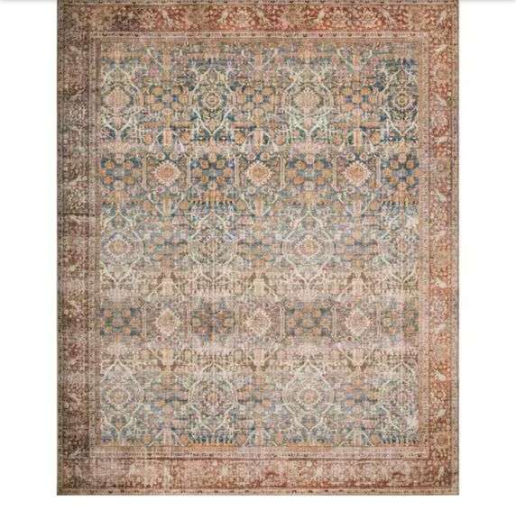 LOLOI II Layla Ocean/Rust 9 ft. x 12 ft. Distressed Bohemian Printed ...