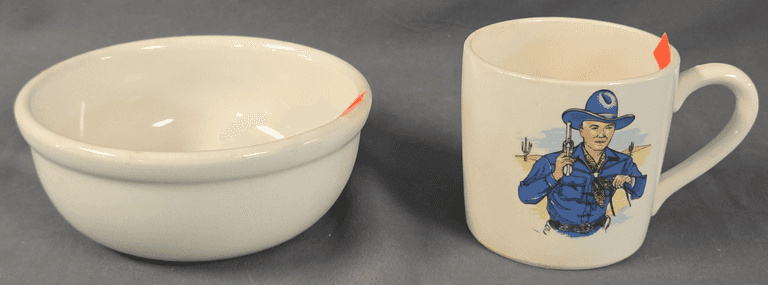 Hop a long Cassidy cup and bowl - Metzger Property Services, LLC