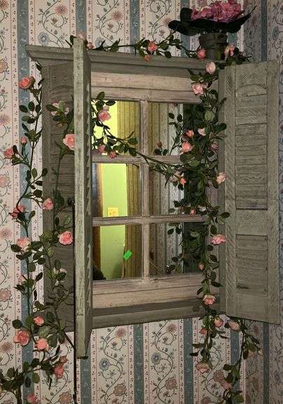 Decorative Window Shaped Mirror 21x24 1/2, Framed Picture 19x19 ...