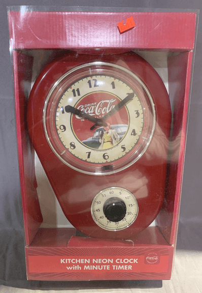Drink Coca-Cola Brand Kitchen Neon Clock w/ Minute Timer 11" (unknown ...