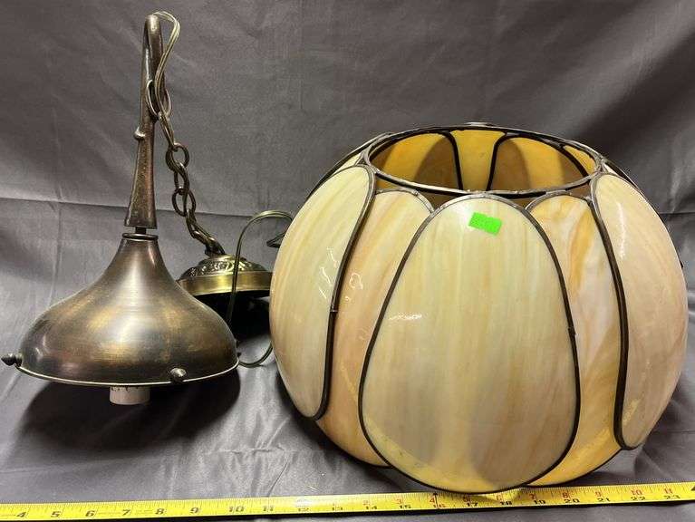 Slag Glass Panel Light Fixture 15x9" - Metzger Property Services, LLC