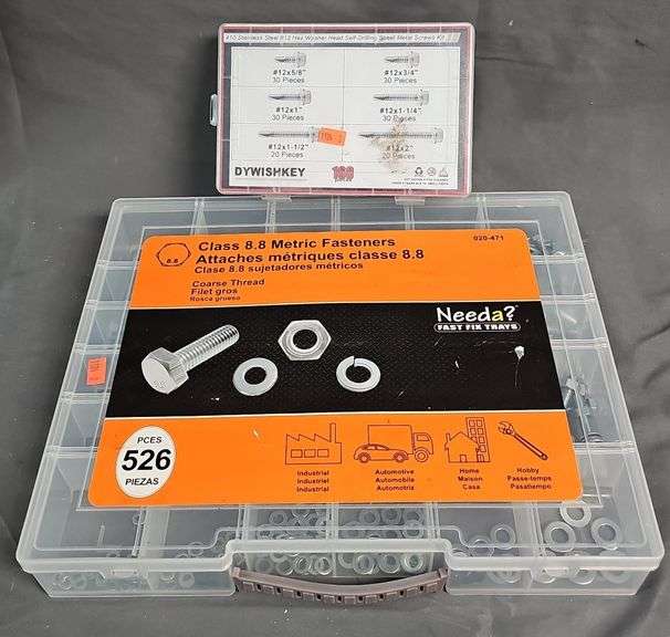 Plastic organizers with metric fasteners and assorted hardware ...