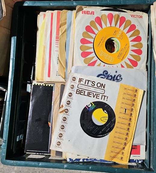 50+ 45 RPM Classic Country Vinyl Records Including Johnny Carver ...