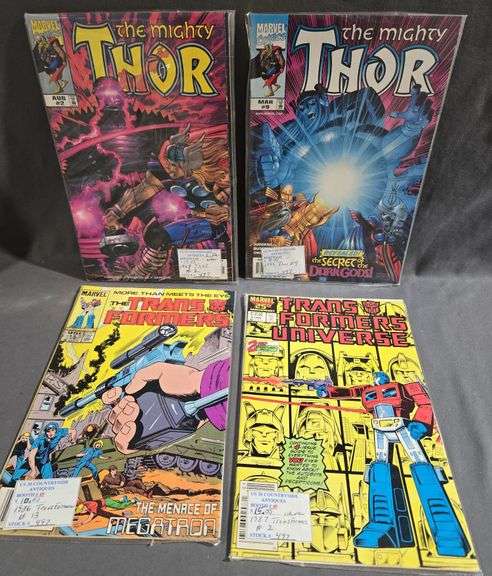 4 Marvel Transformers Universe and Thor Comic Books - Metzger Property ...