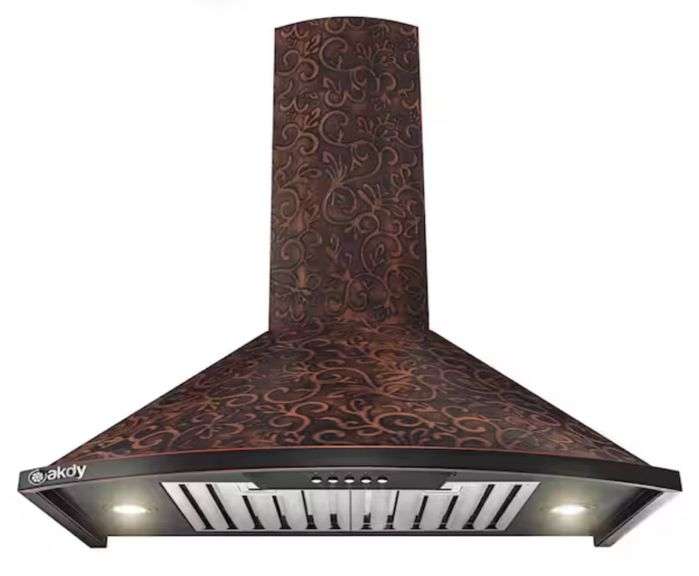 AKDY 30 in. Convertible Wall Mount in Embossed Copper Vine Design ...