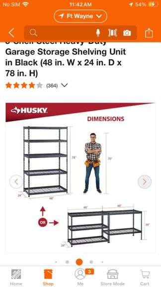 Husky 5-Shelf Steel Heavy-Duty Garage Storage Shelving Unit in Black ...