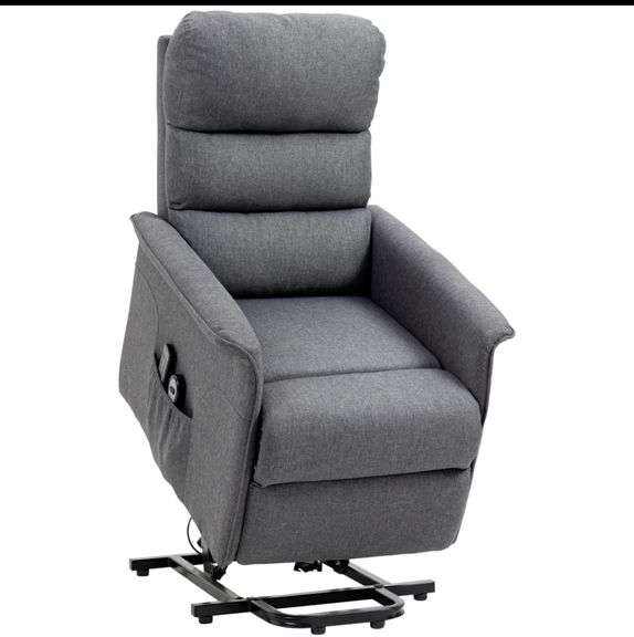 HOMCOM Power Lift Chair with Vibration Massage, Fabric Upholstered ...