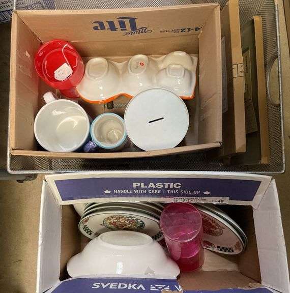 International plate set, Halloween snack tray, coin bank, wire basket ...